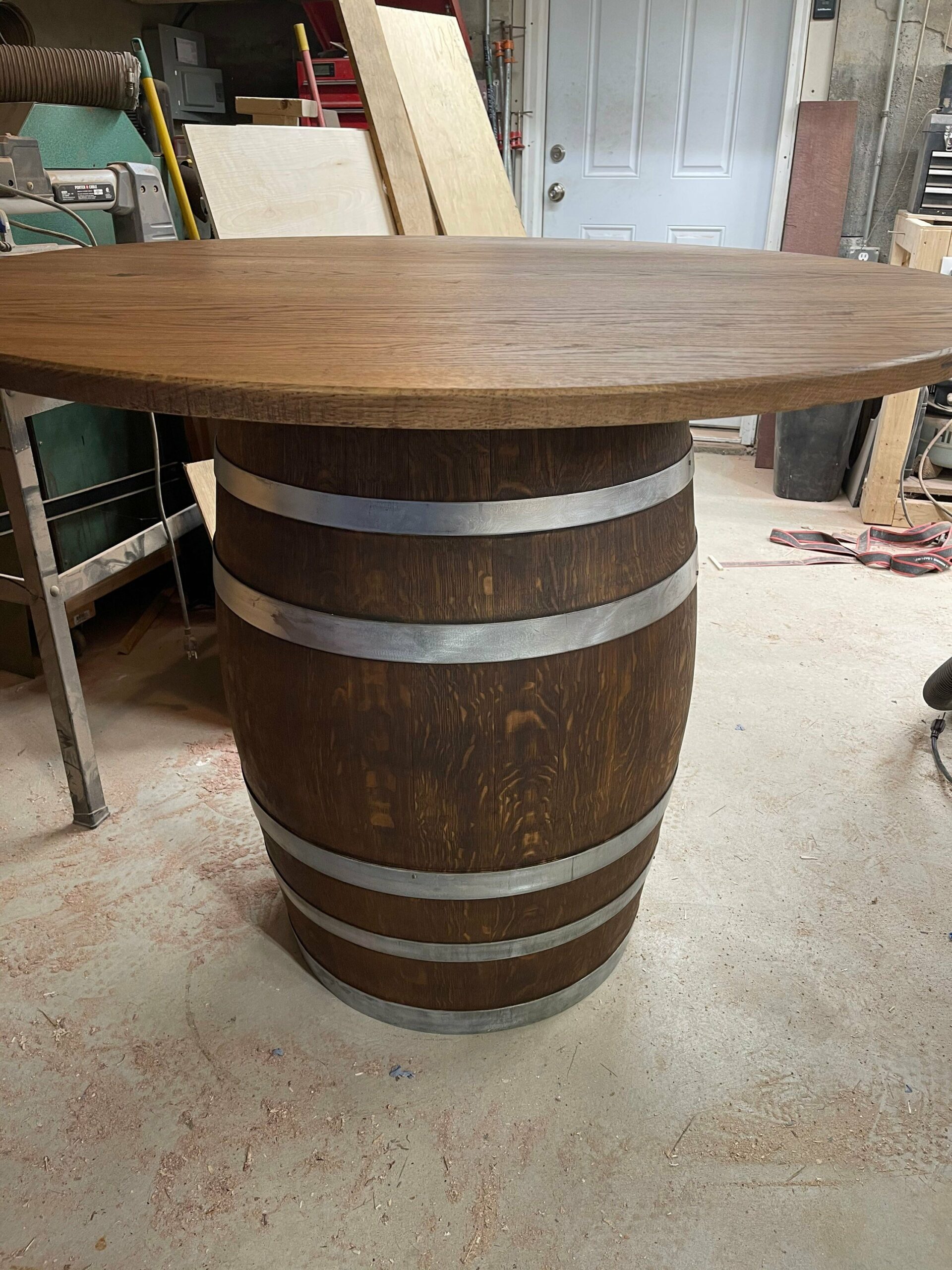 Bourbon Barrel Round Table, dining room, kitchen, bar | JBird Custom ...