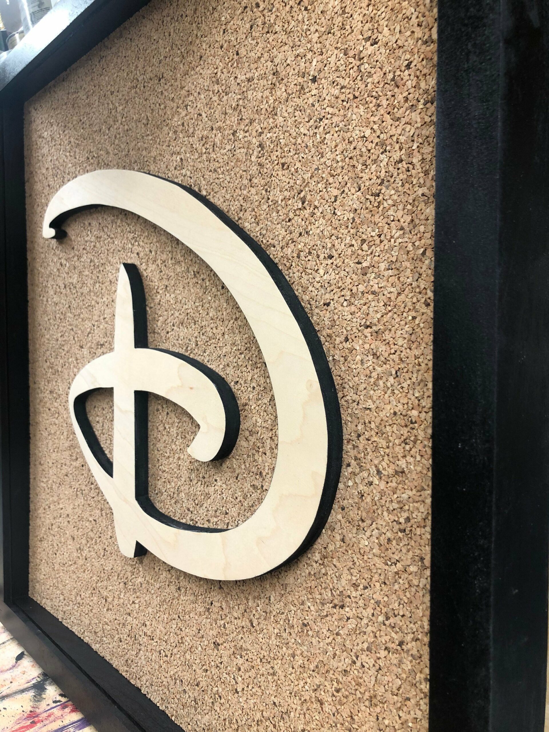 Disney Inspired Pin Display Shadowbox (Walt Disney “D”), Corkboard ...