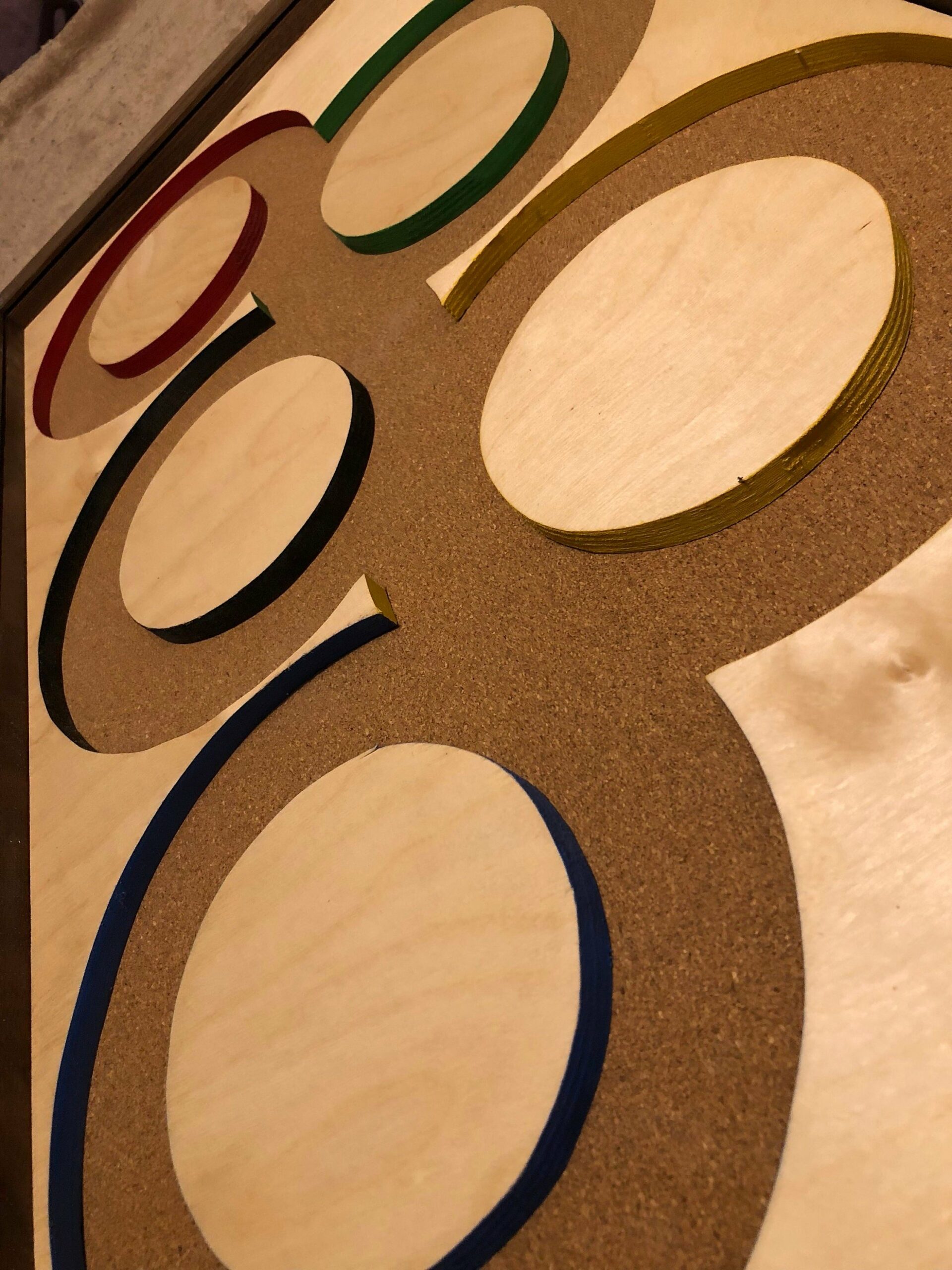 Olympics Inspired Pin Display Shadowbox (Olympic Rings), Corkboard ...