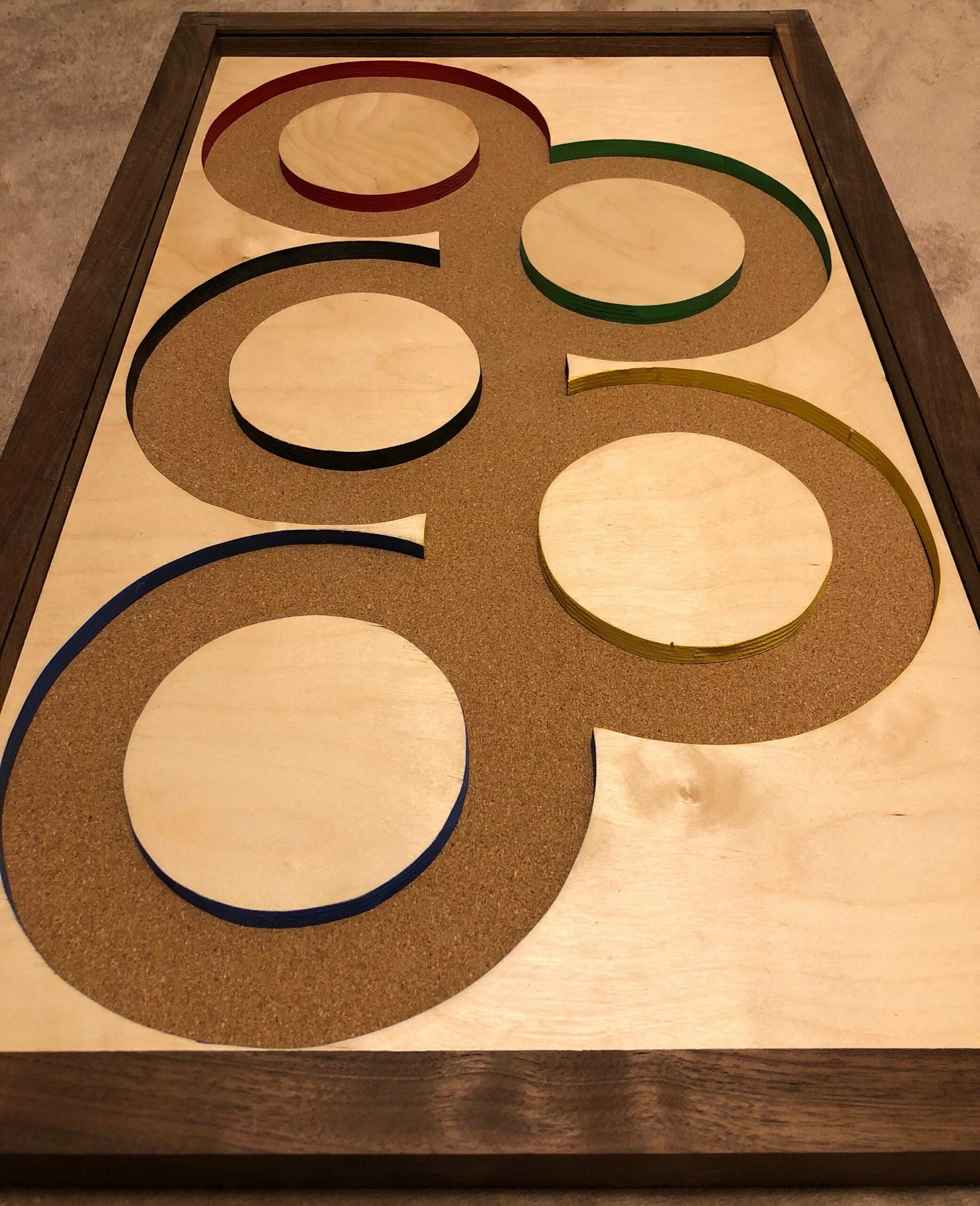 Olympics Inspired Pin Display Shadowbox (Olympic Rings), Corkboard ...