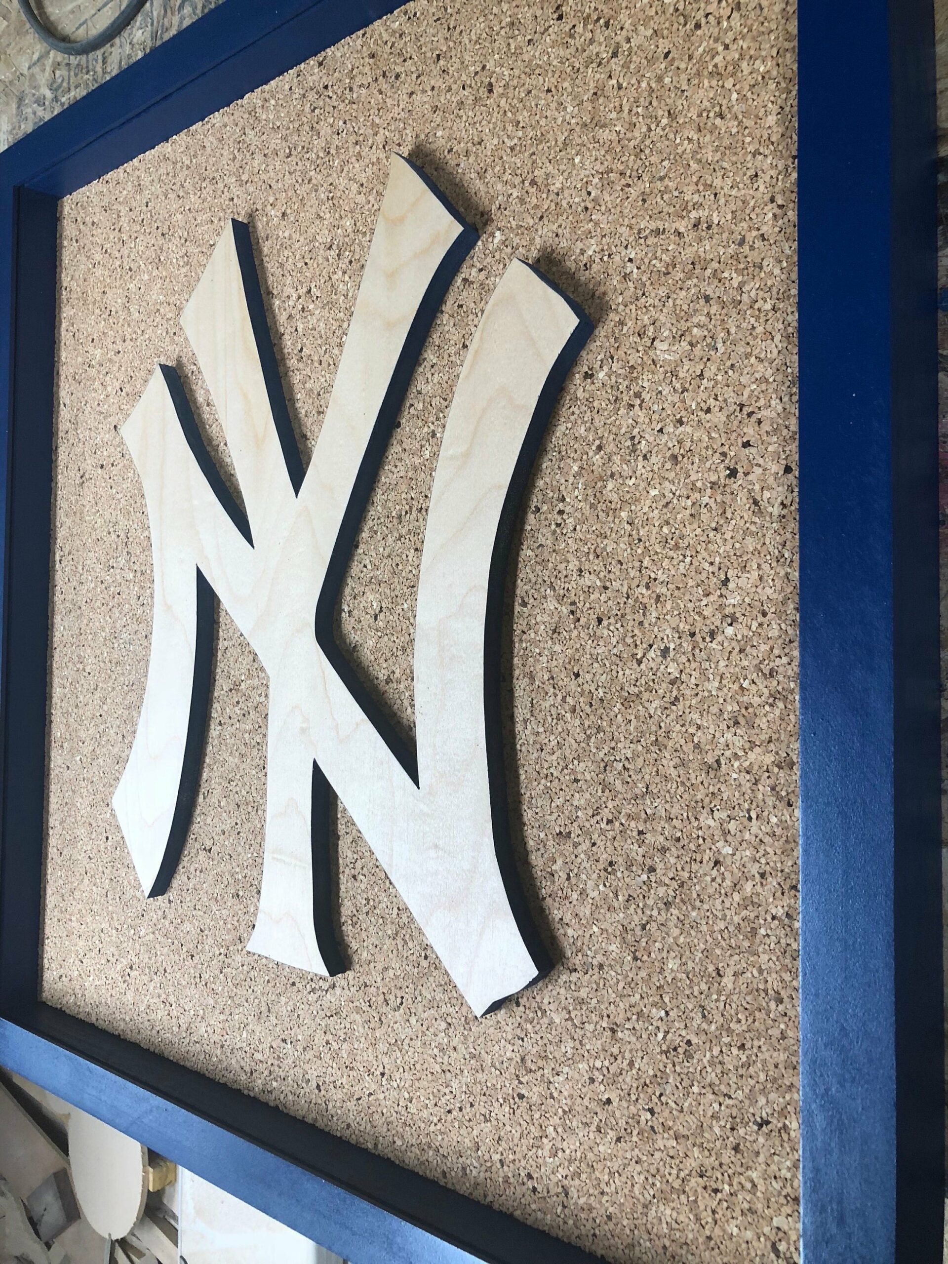 New York Yankees Inspired Display Shadowbox, Corkboard, Cork Display ...