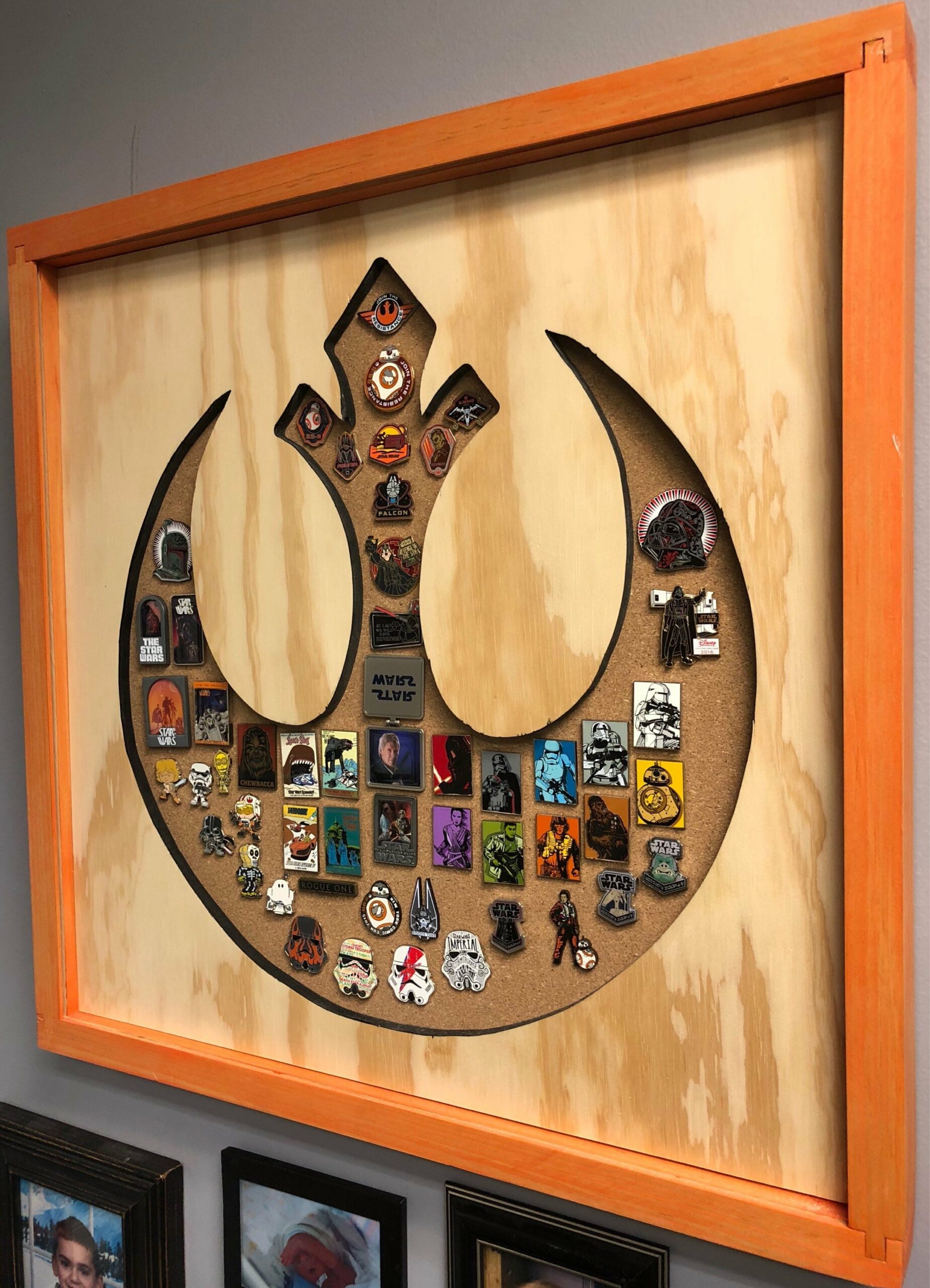 Disney Inspired Star Wars Pin Display Shadowbox (Rebel Symbol), Corkboard, Cork Display | JBird ...