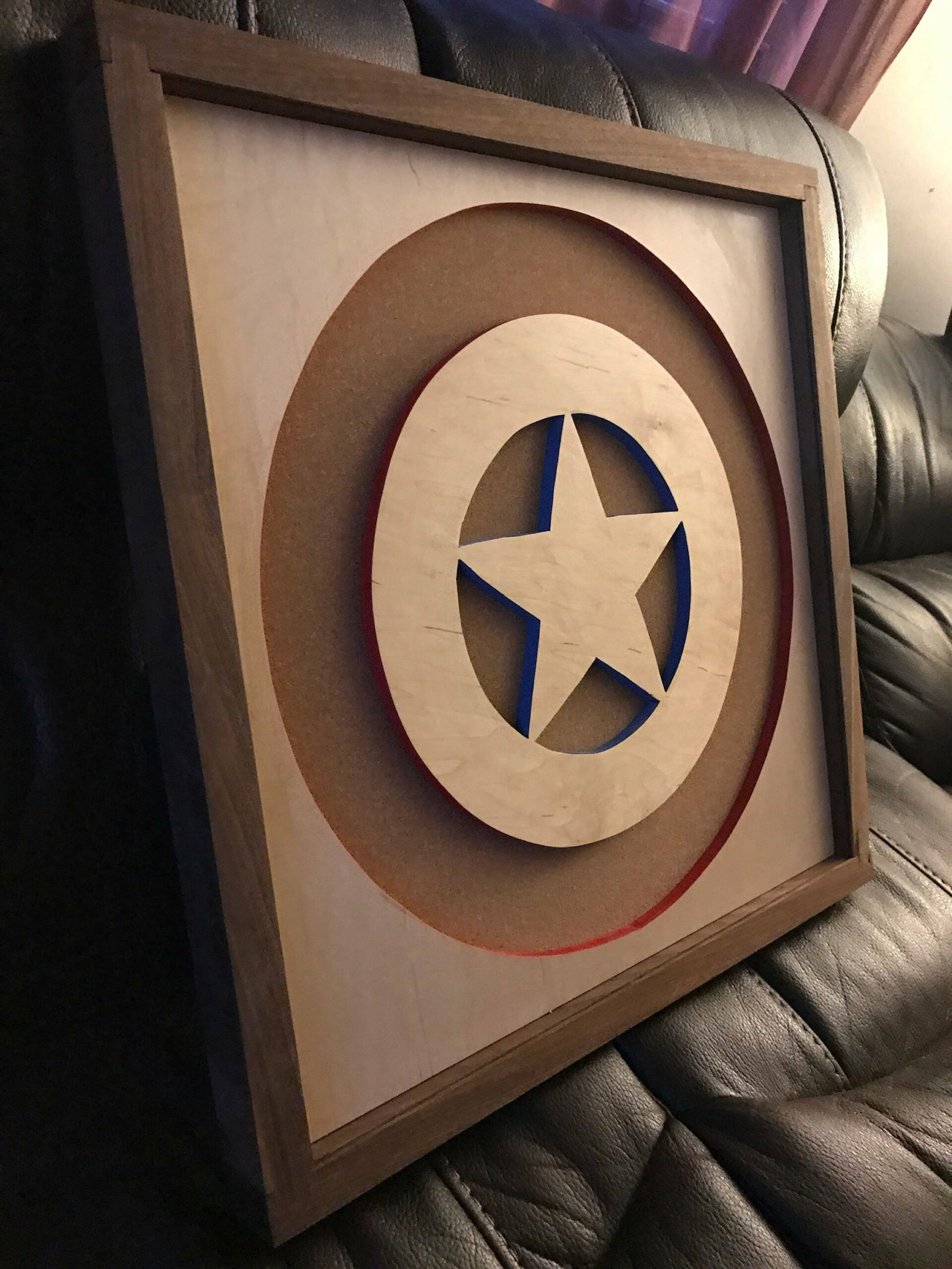 Disney Marvel Inspired Pin Display Shadowbox (Captain America Shield ...